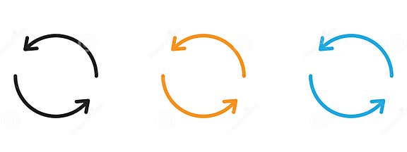 Repeat Icon Thin Line Illustration Set Stock Vector - Illustration of ...