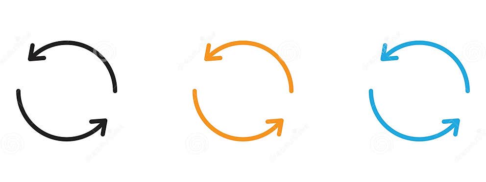 Repeat Icon Thin Line Illustration Set Stock Vector - Illustration of ...