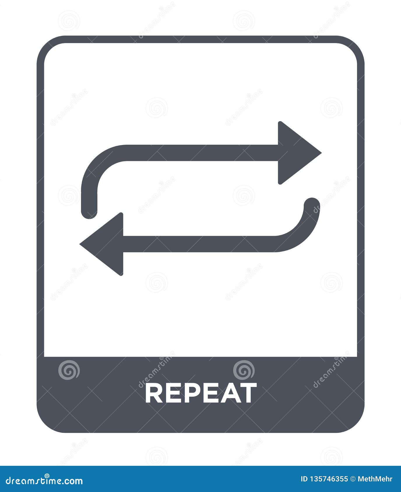 Repeat Icon in Trendy Design Style. Repeat Icon Isolated on White ...