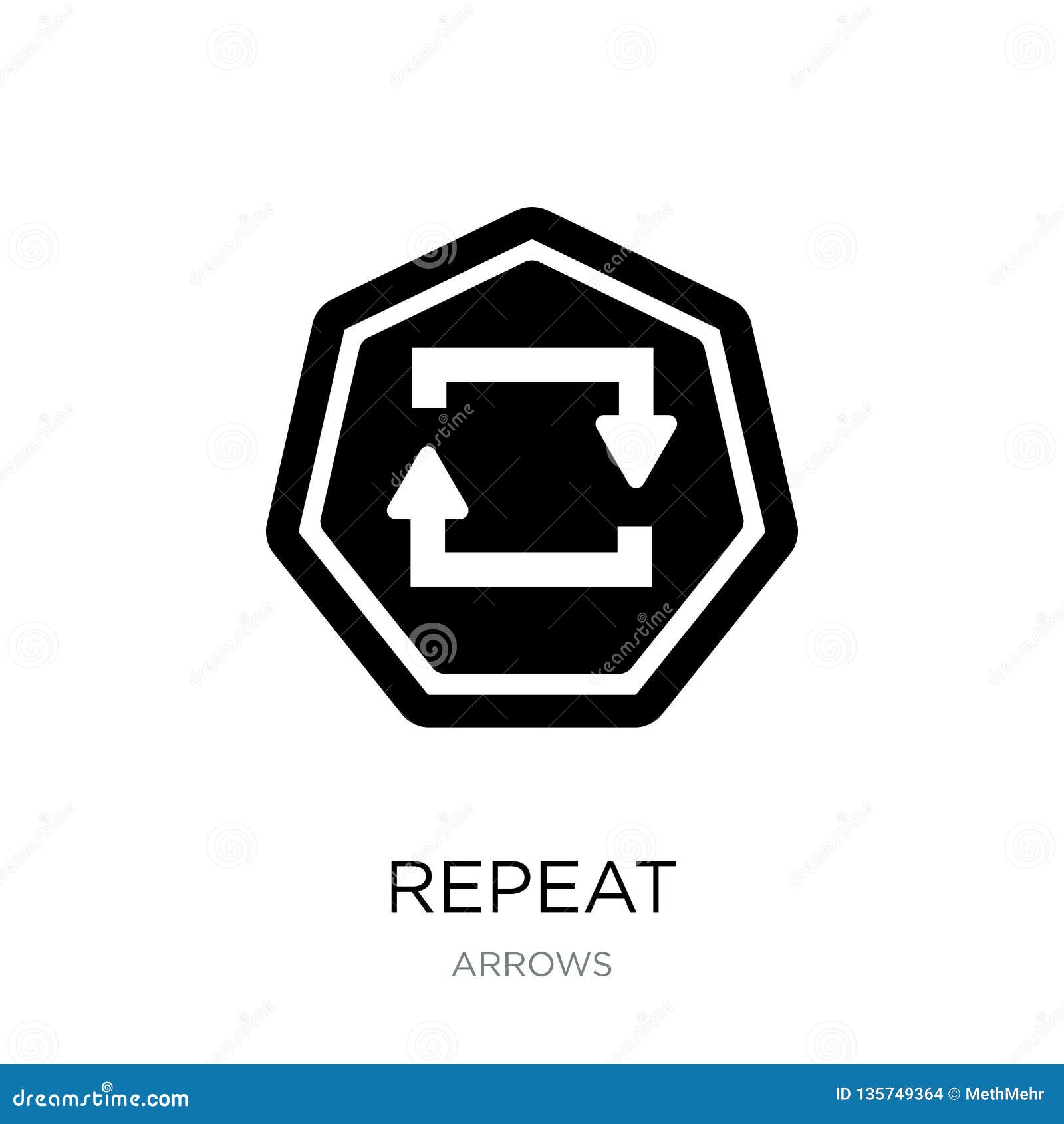 Repeat Icon in Trendy Design Style. Repeat Icon Isolated on White ...