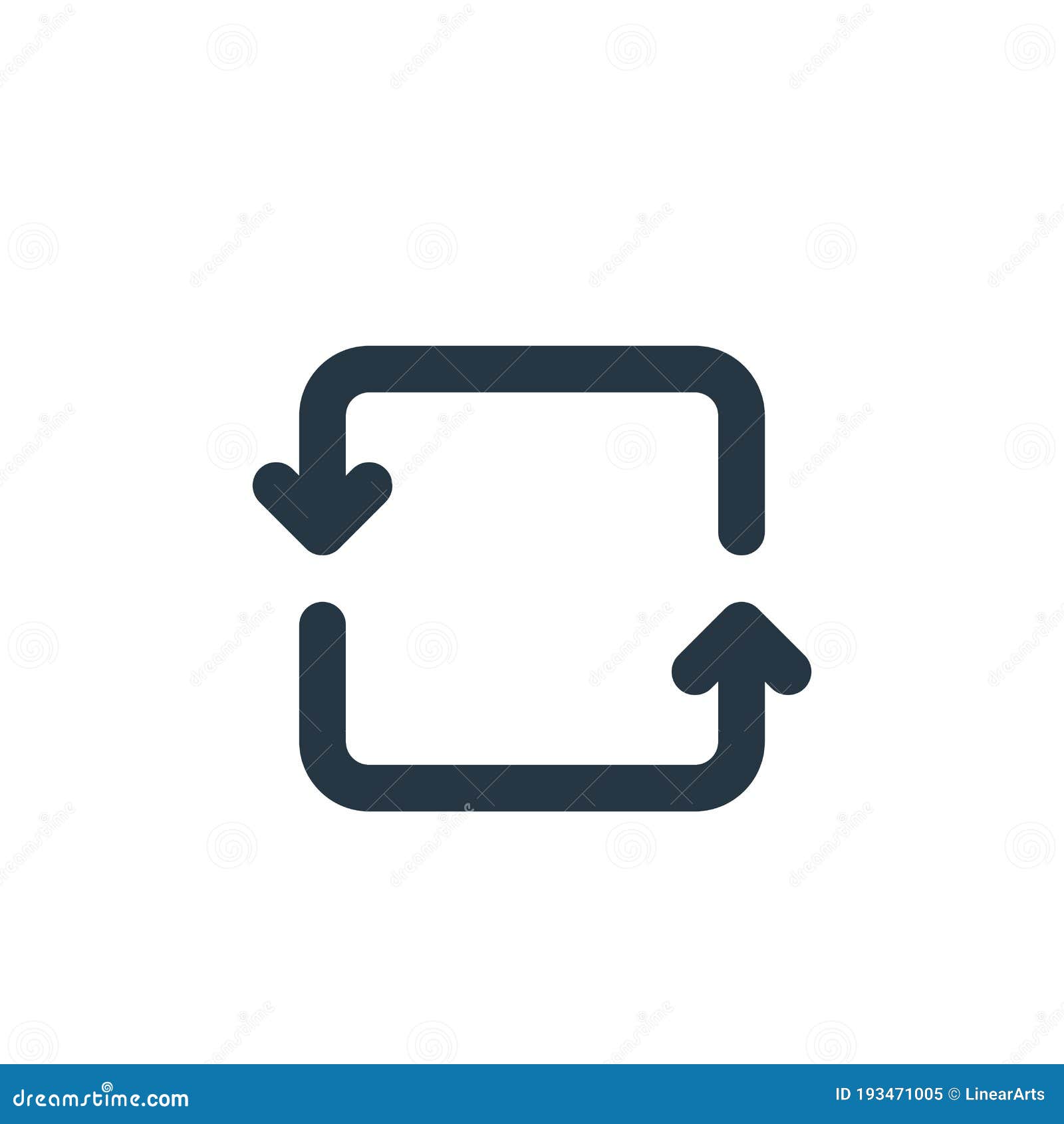 Repeat Icon Vector from Arrows Concept. Thin Line Illustration of ...