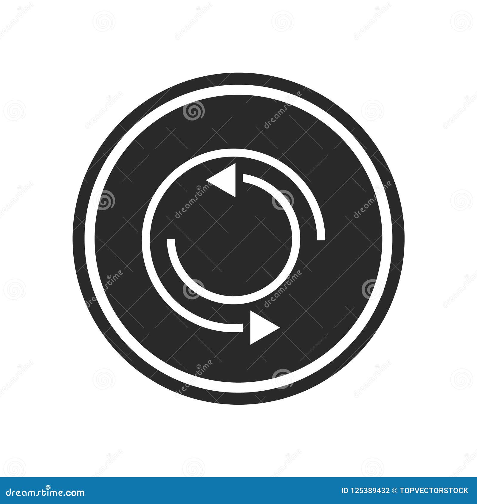 Repeat Icon Vector Sign and Symbol Isolated on White Background, Repeat ...