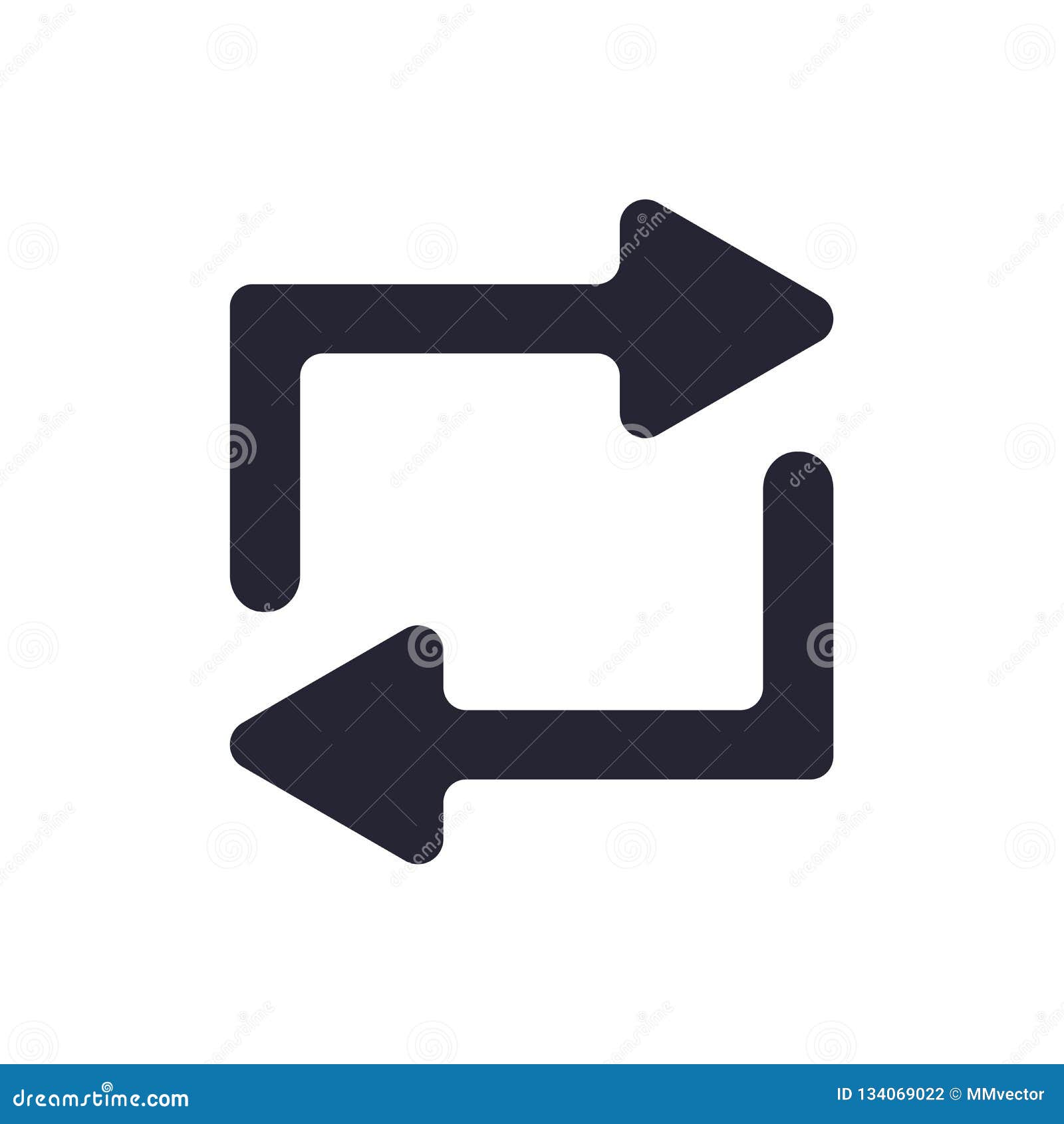 Repeat Icon Vector Sign and Symbol Isolated on White Background, Repeat ...