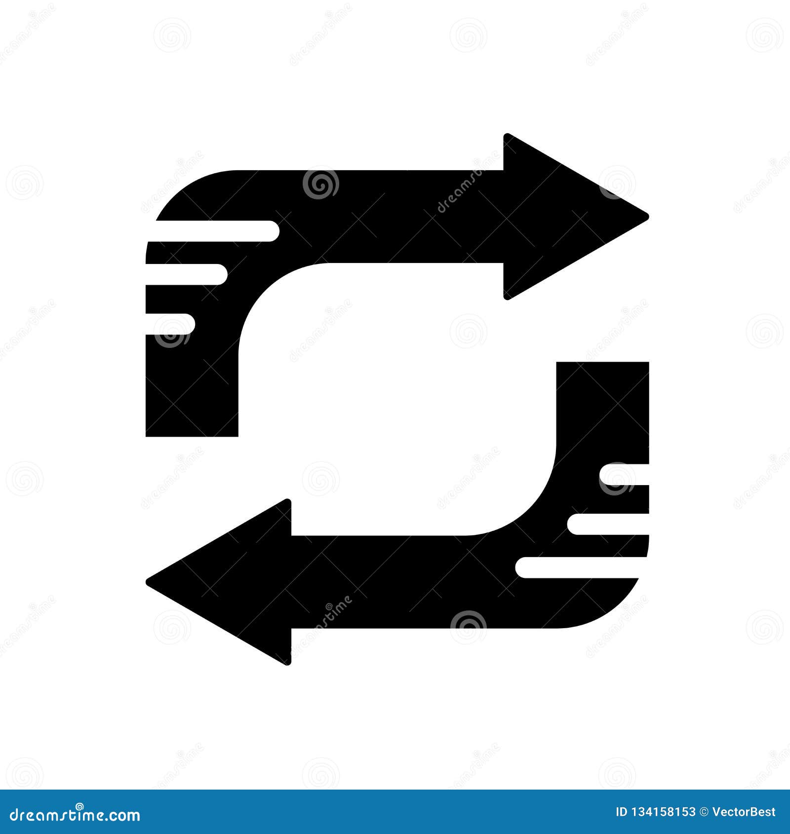 Repeat Icon Vector Sign and Symbol Isolated on White Background Stock ...