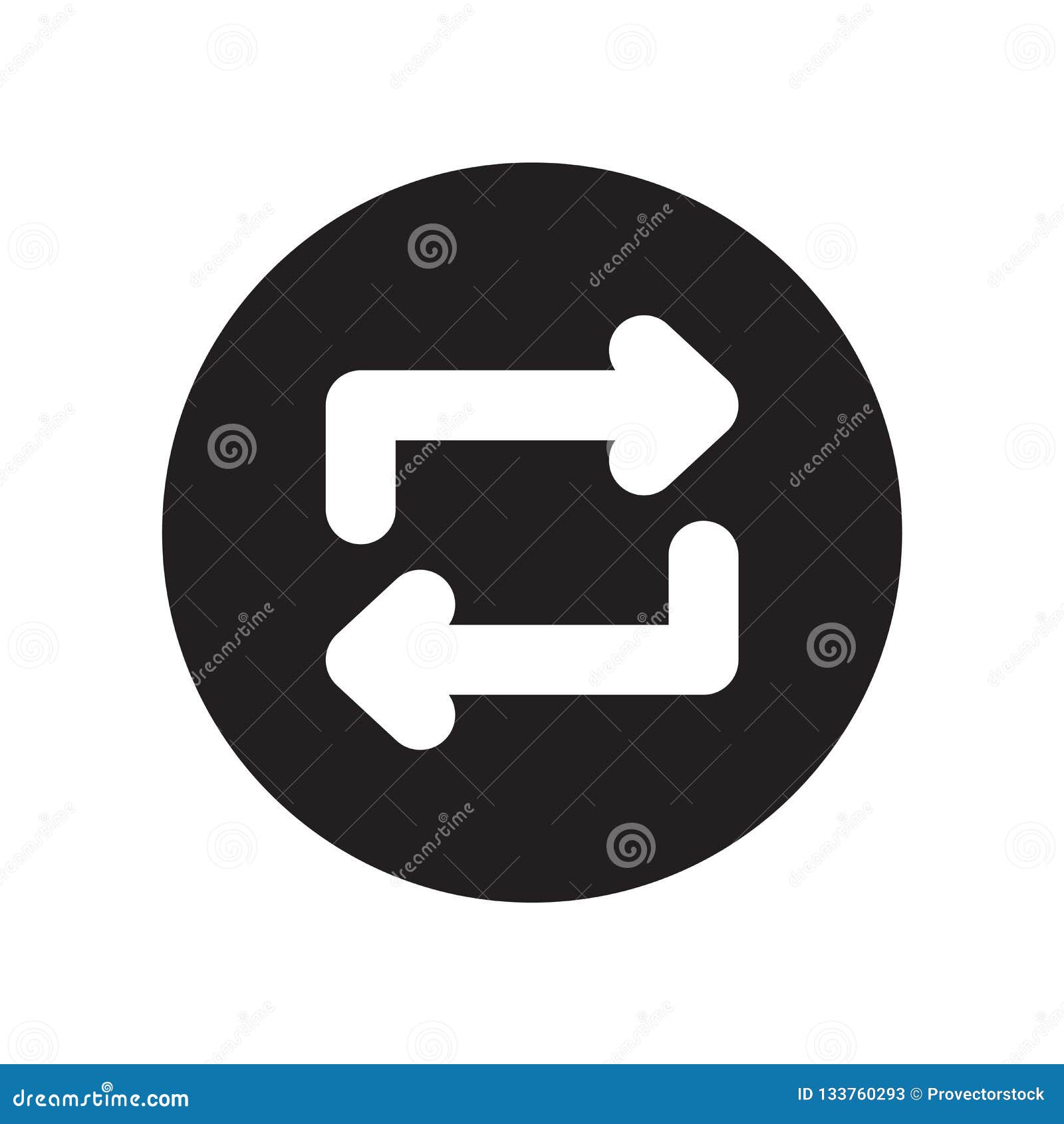 Repeat Icon Vector Sign and Symbol Isolated on White Background Stock ...