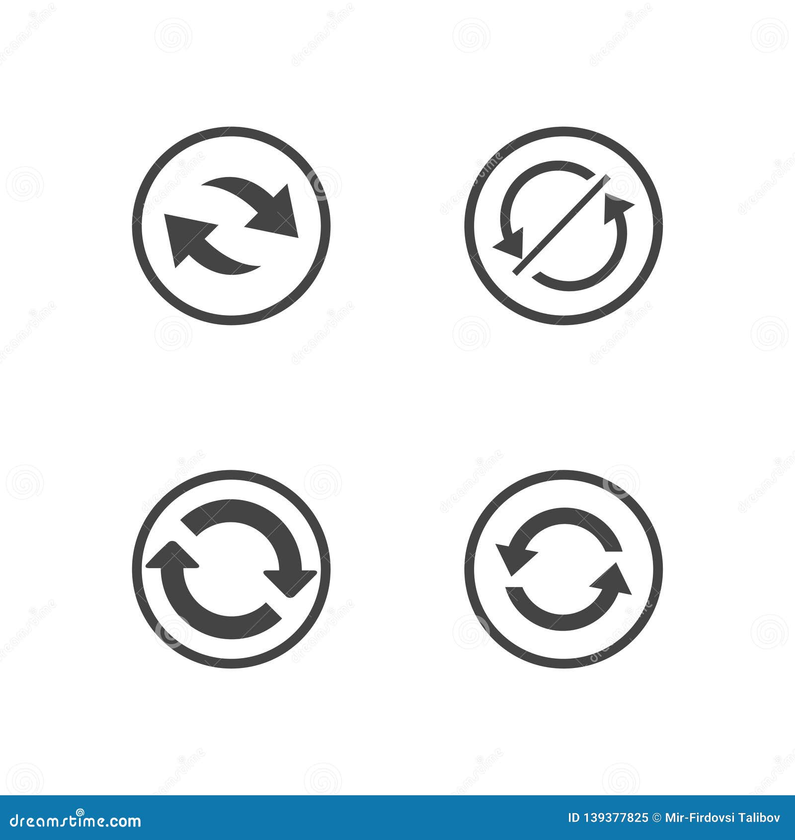 Repeat Icons Set. Set of 4 Refresh Filled Icons Such As Reload, Update, Reload, Replay, Loading ...