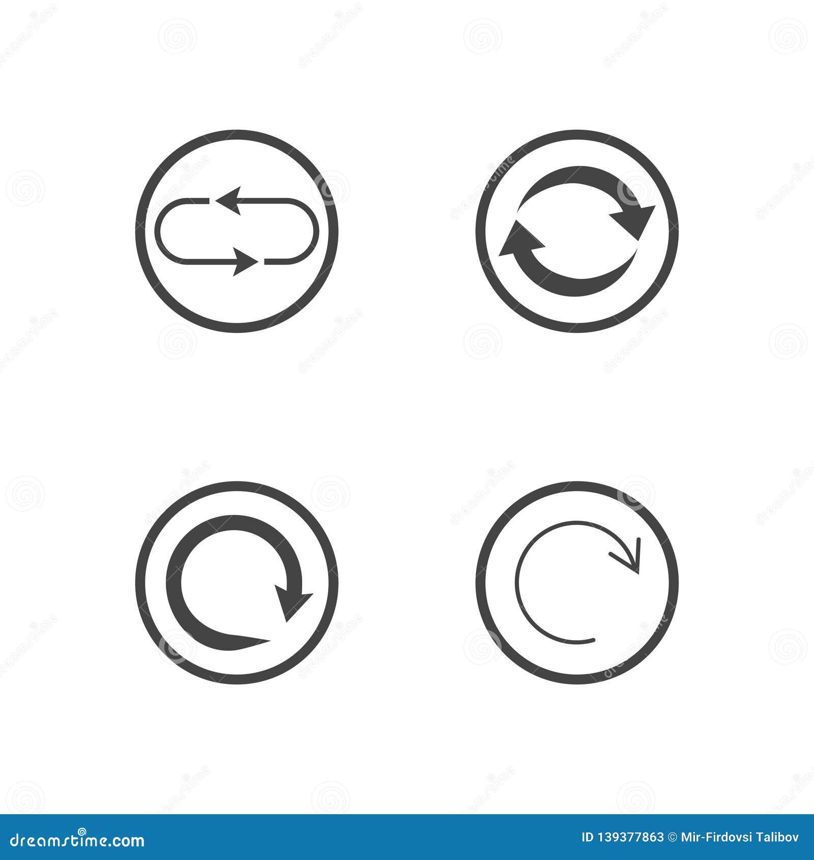 Repeat Icons Set. Set of 4 Refresh Filled Icons Such As Reload, Update, Reload, Replay, Loading ...