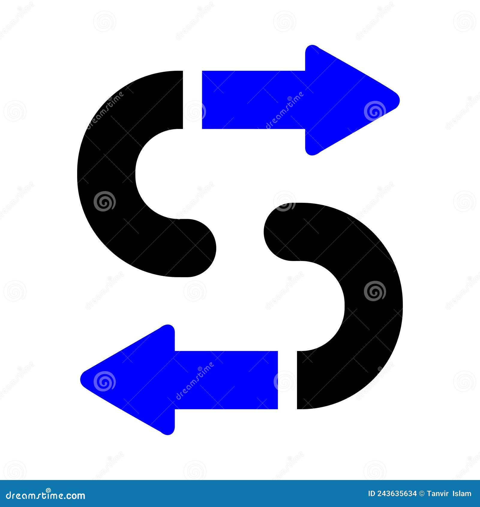 Repeat Left Right Arrow Icon Stock Vector - Illustration of designed ...