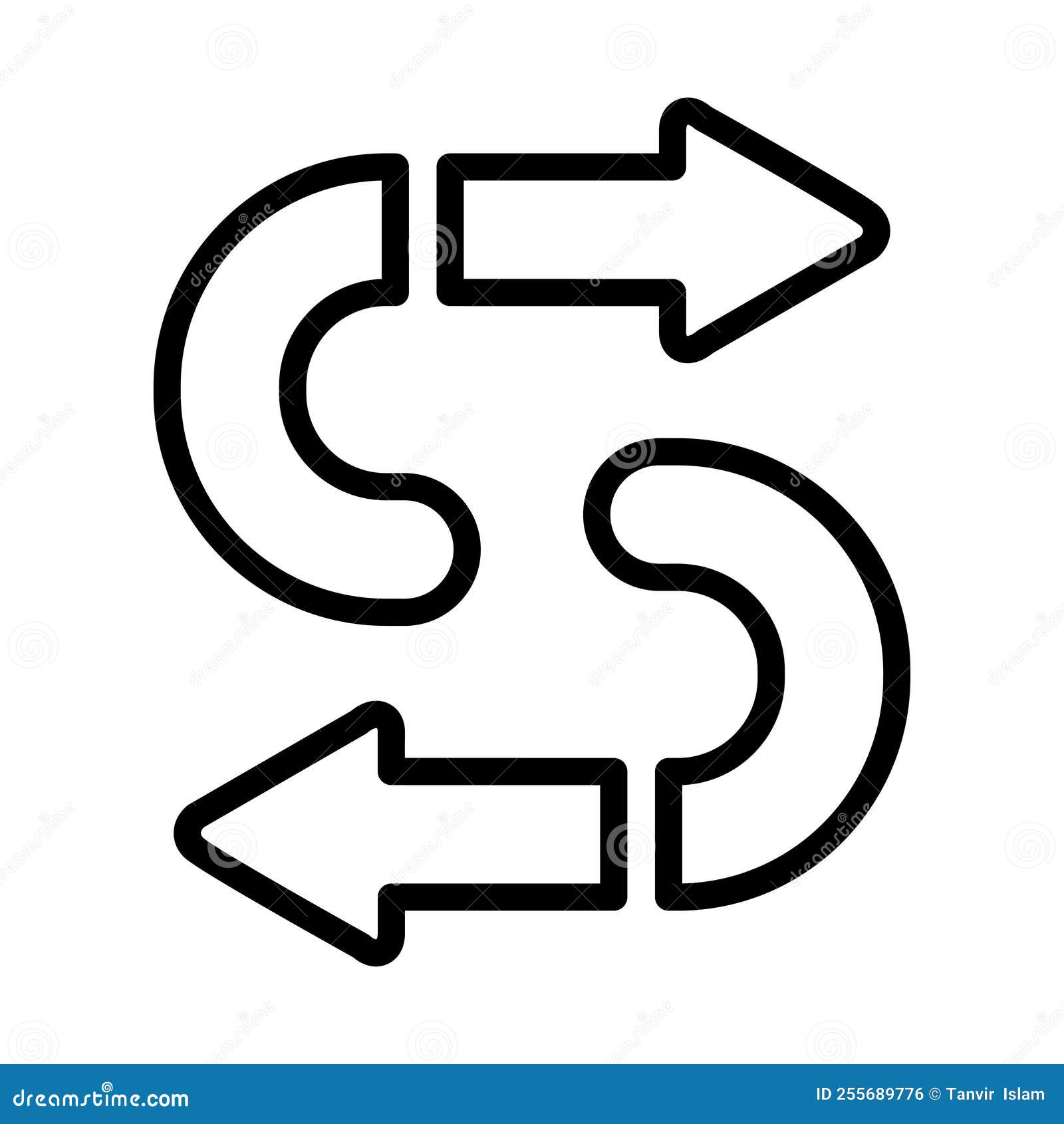 Repeat Left Right Arrow Icon Stock Illustration - Illustration of ...