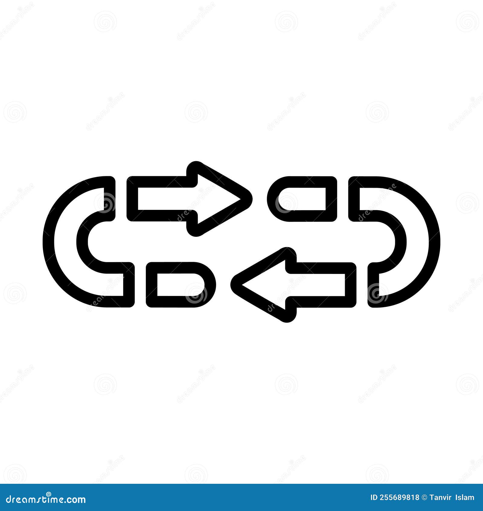 Repeat Left Right Arrow Icon Stock Vector - Illustration of loop ...