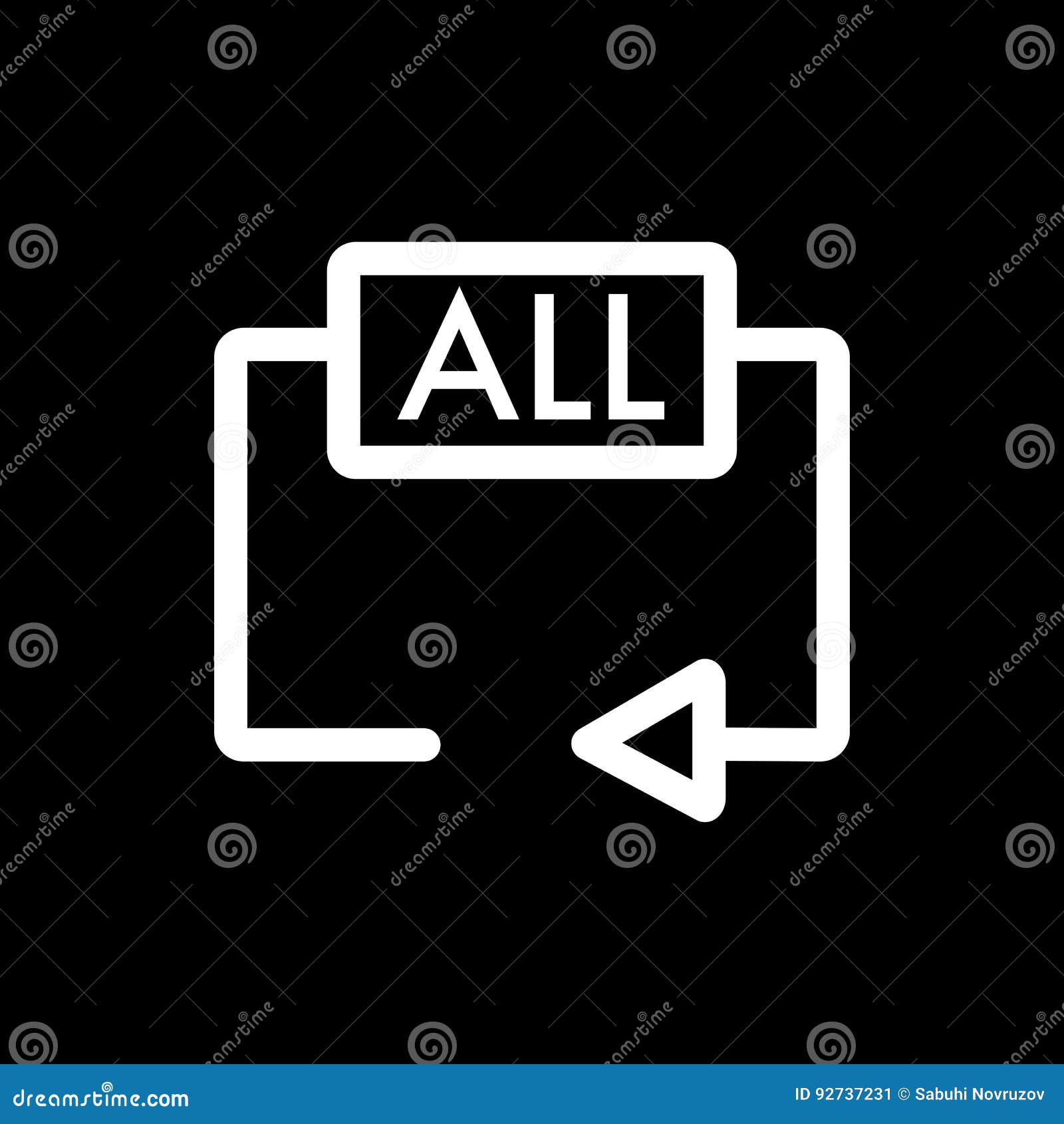 Repeat Media Player Icon. Repeat All Symbol Stock Vector - Illustration ...