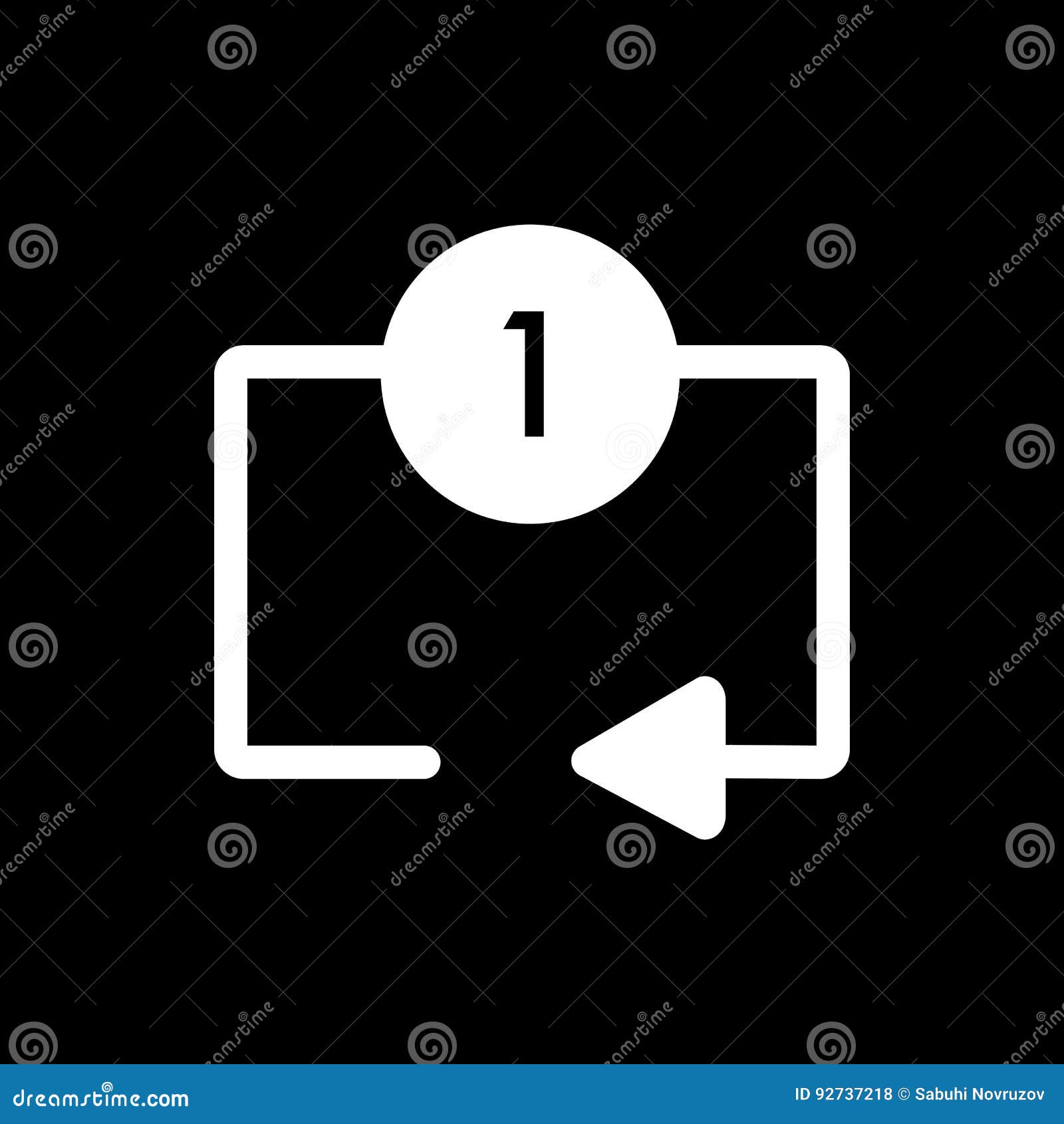 Repeat Media Player Icon. Repeat One Track Symbol. Vector Illustration ...