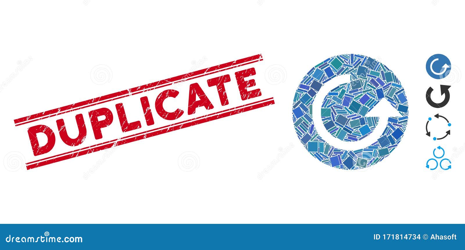 Repeat Mosaic and Scratched Duplicate Stamp with Lines Stock Vector ...