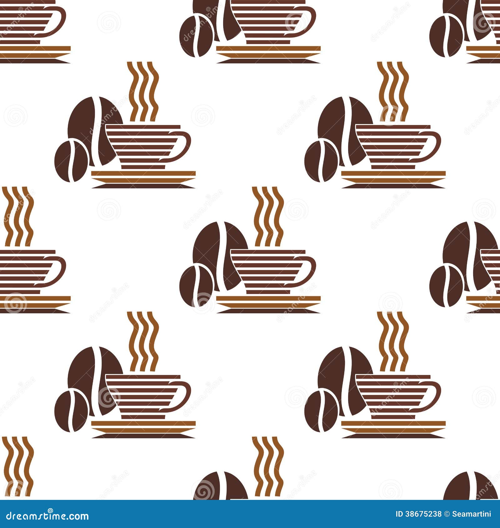 Repeat Pattern of a Cup of Coffee Stock Vector - Illustration of ...
