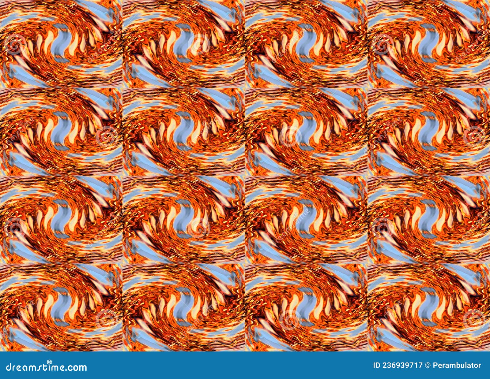 REPEAT PATTERN of FLAMING SINUOUS ABSTRACT SHAPES Stock Illustration ...