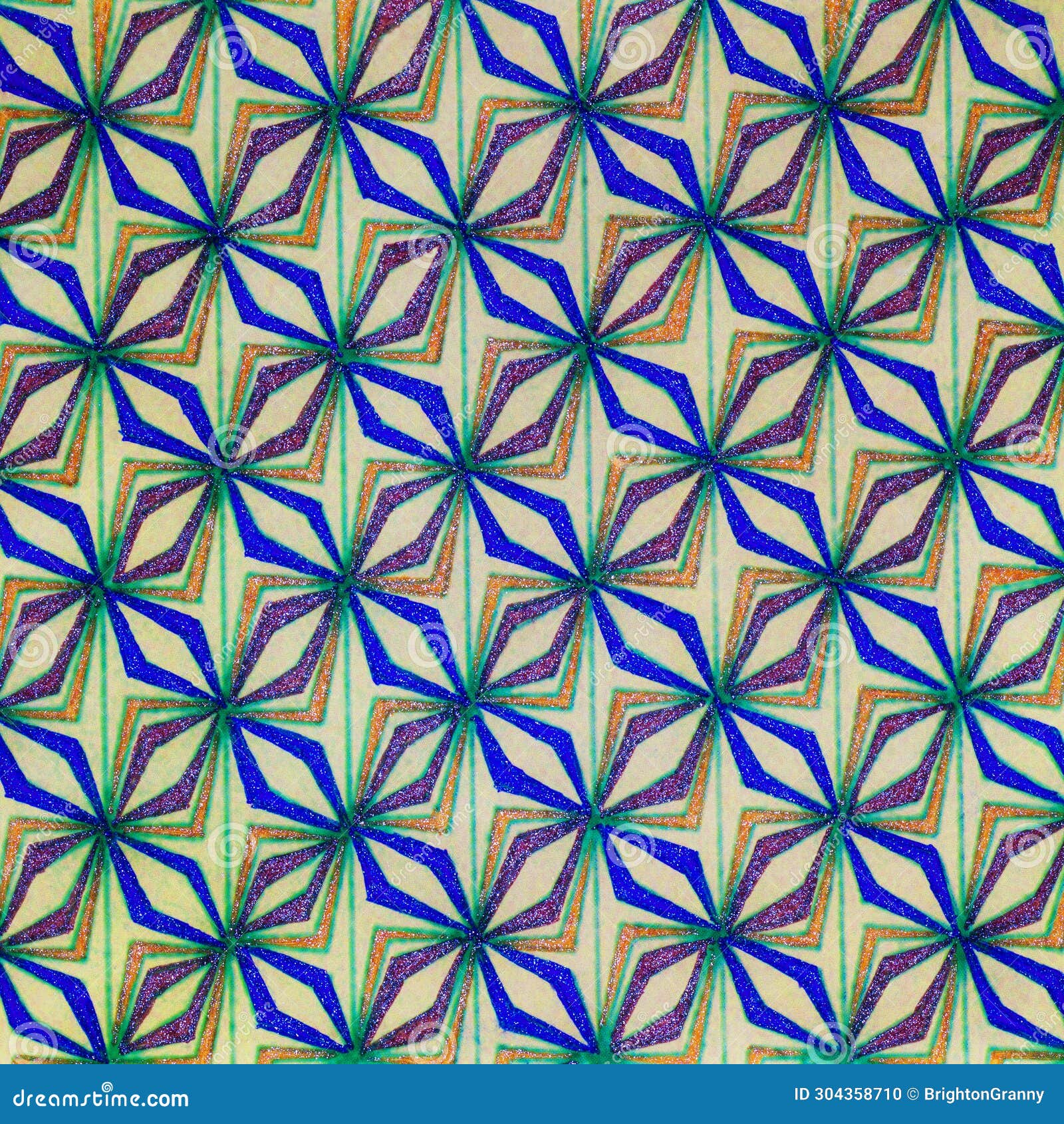 A Hand Coloured Criss-cross Diamond Pattern. Stock Photo - Image of ...