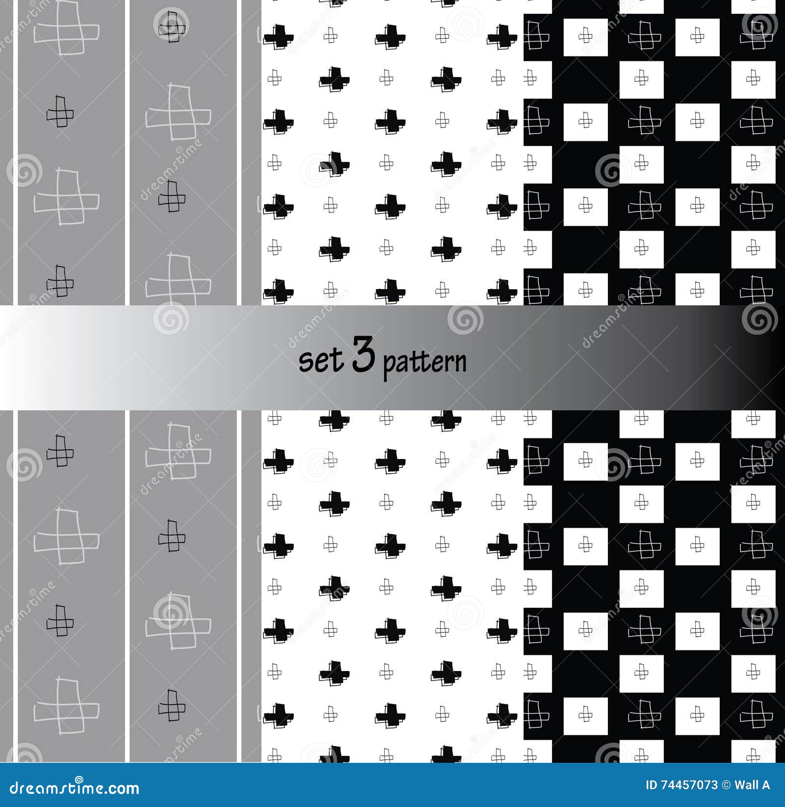 Repeat Pattern Modern Graphic Vector Black,grey Doodle Cross Background ...