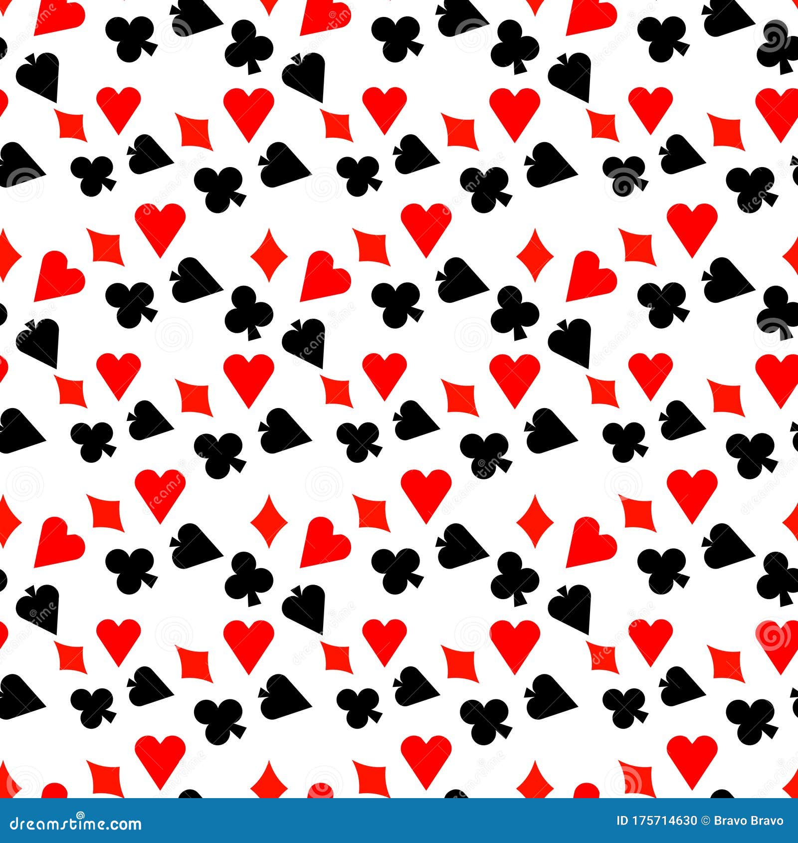 Repeat Pattern, Multi Color Playing Card Abstract in White Background ...