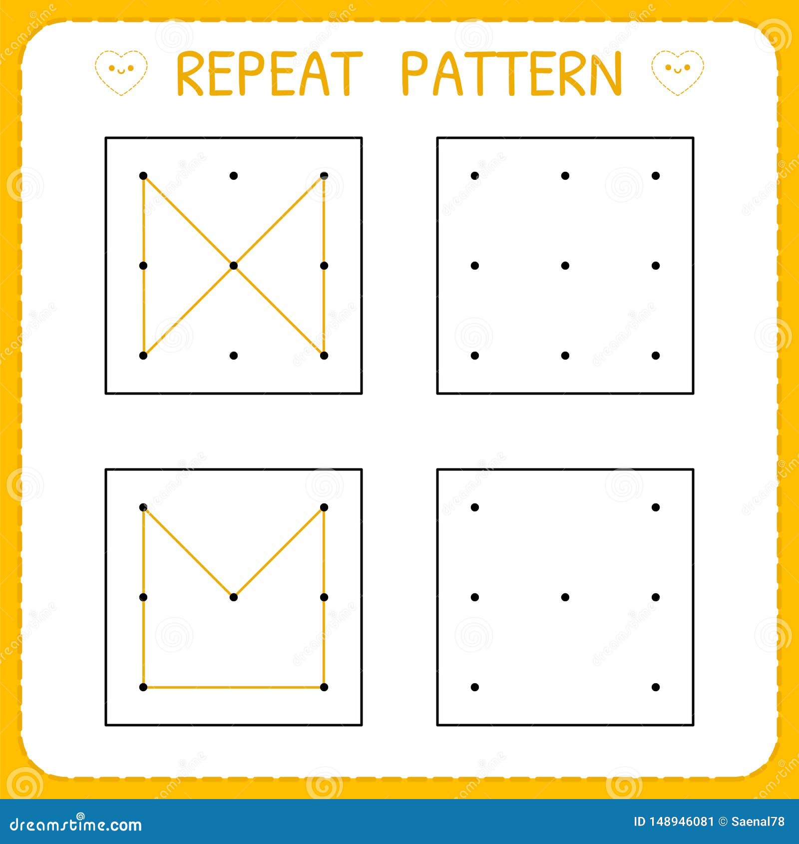 Repeat Pattern. Preschool Worksheet for Practicing Motor Skills ...