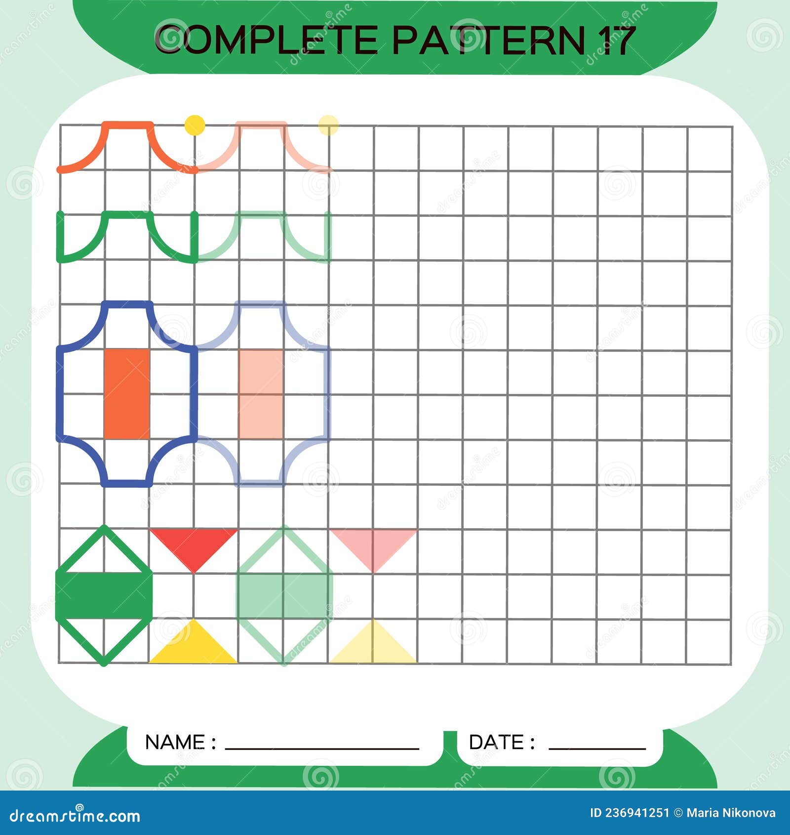 Repeat Pattern, Puzzle. Copy Picture. Special for Preschool Kids Stock ...