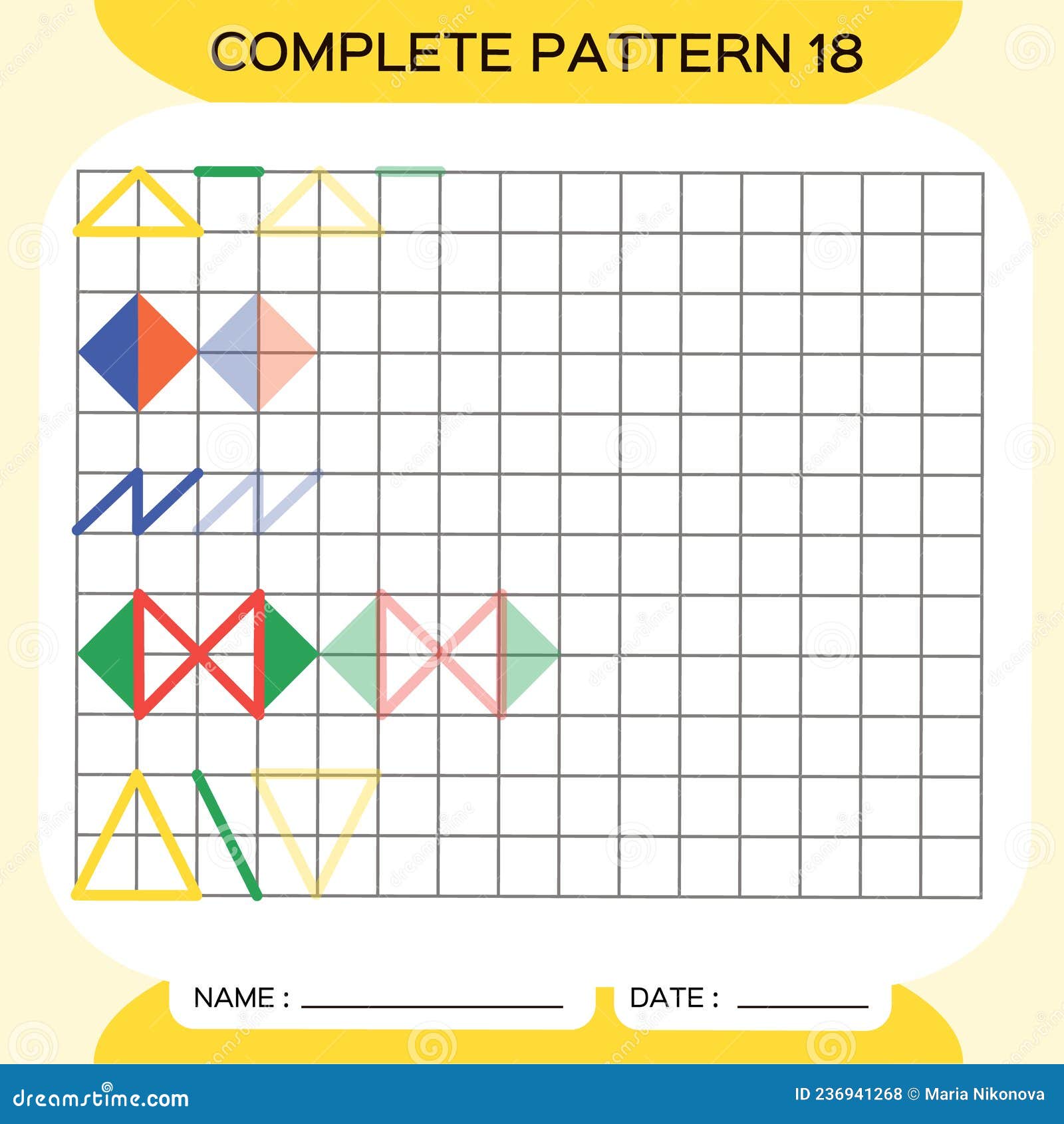 Repeat Pattern, Puzzle. Copy Picture. Special for Preschool Kids Stock ...