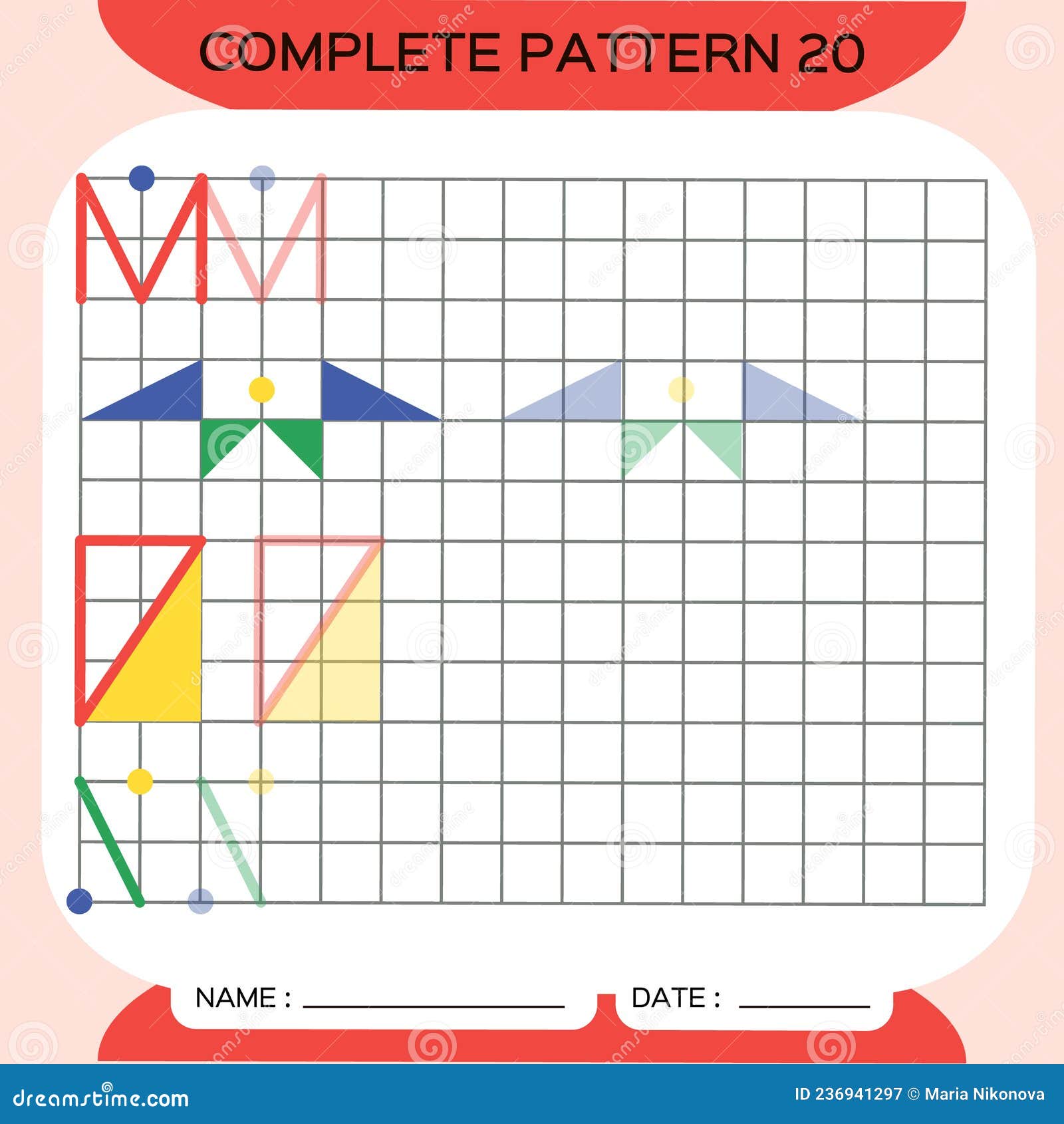 Repeat Pattern, Puzzle. Copy Picture. Special for Preschool Kids Stock ...