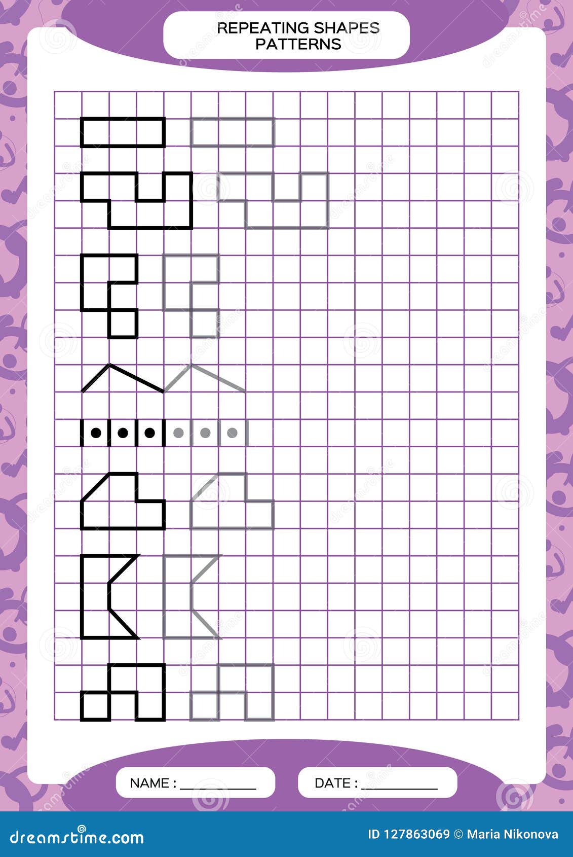 Repeat Pattern. Tracing Lines Activity, Special for Preschool Kids ...