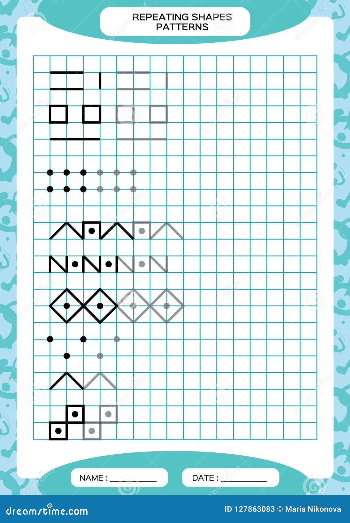 Repeat Pattern. Tracing Lines Activity, Special for Preschool Kids ...