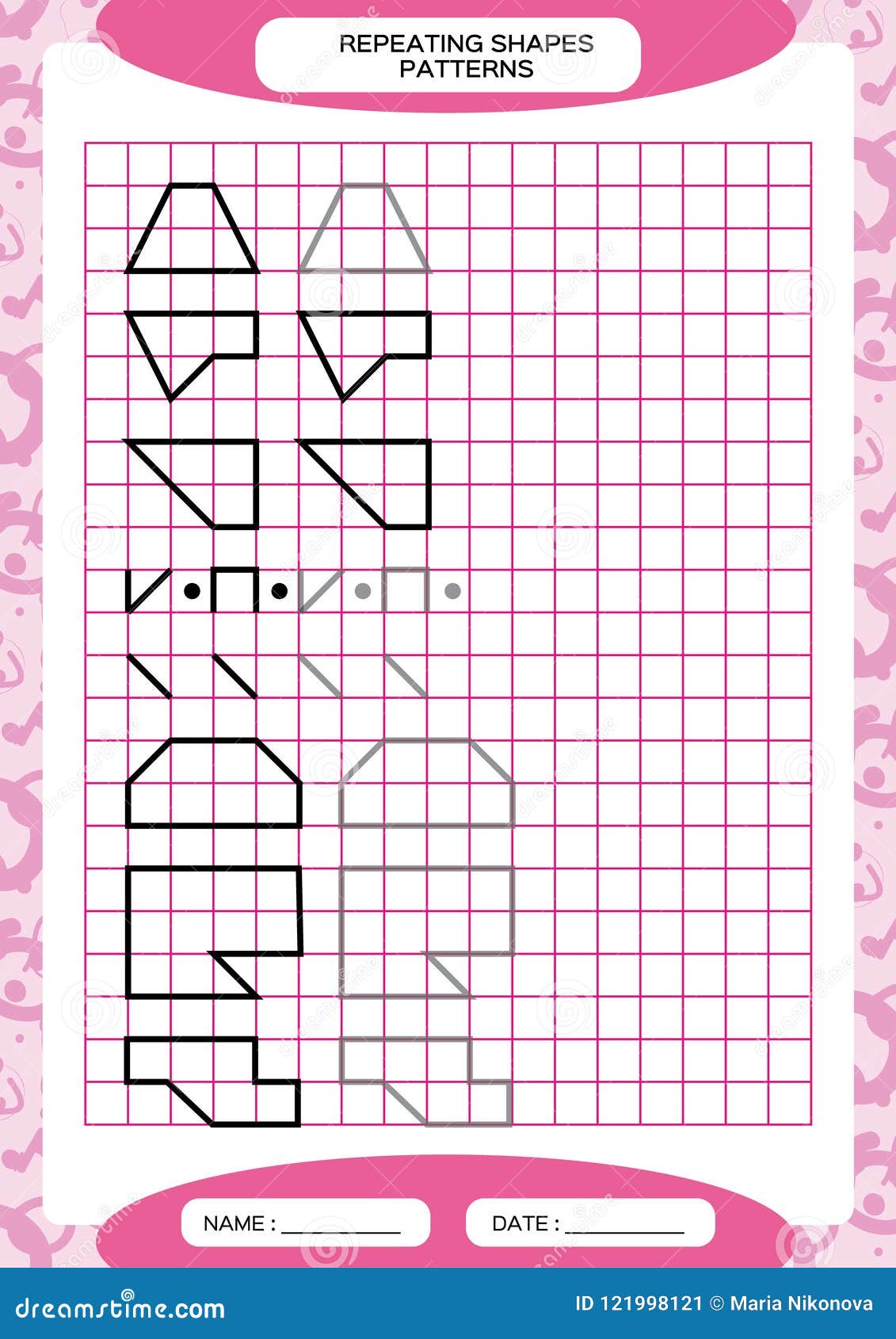 Repeat Pattern. Tracing Lines Activity, Special for Preschool Kids ...