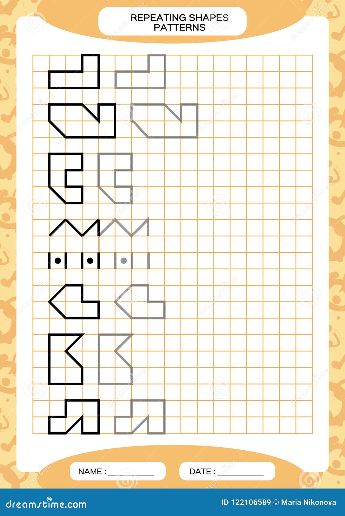 Repeat Pattern. Tracing Lines Activity, Special for Preschool Kids ...