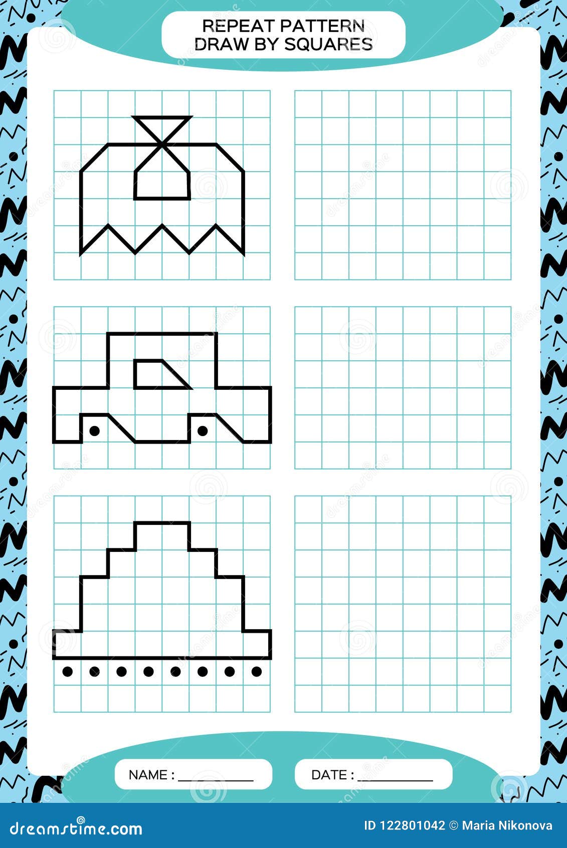 Repeat Pattern. Tracing Lines Activity, Special for Preschool Kids ...
