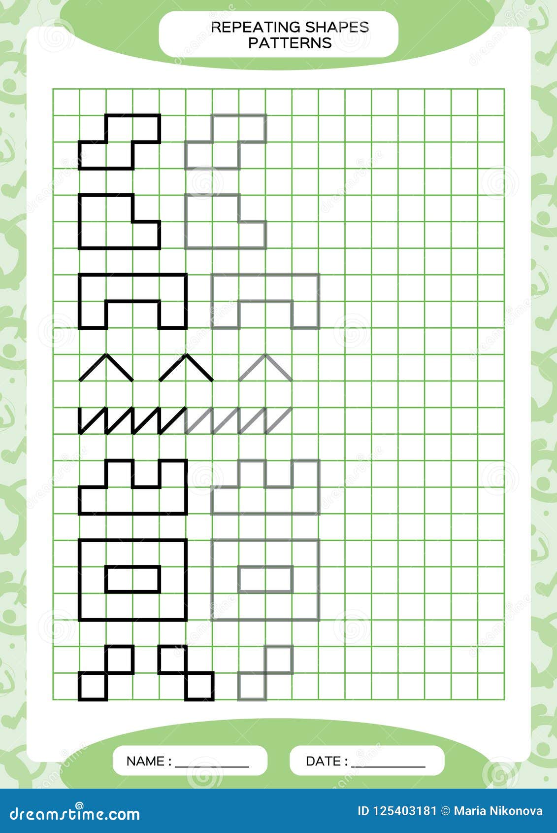Repeat Pattern. Tracing Lines Activity, Special for Preschool Kids ...
