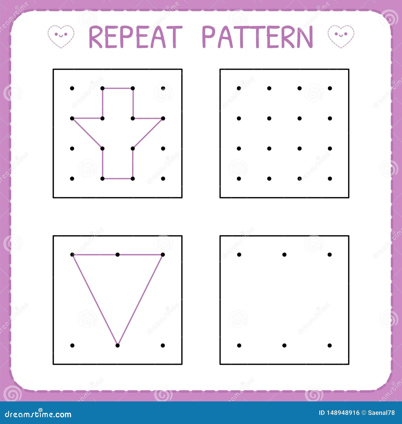 Repeat Pattern. Worksheet for Kindergarten and Preschool. Working Pages ...