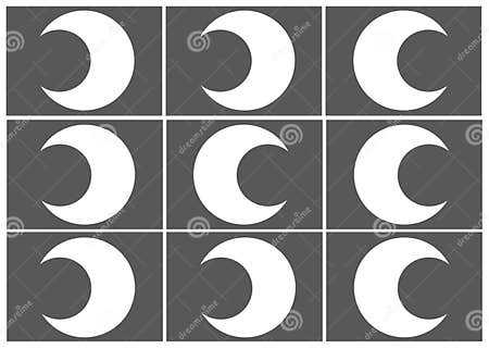 Repeat Patterns of a Crescent Moon Shape Against a Rectangular Backdrop ...