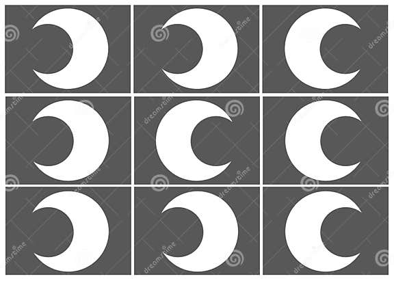 Repeat Patterns of a Crescent Moon Shape Against a Rectangular Backdrop ...