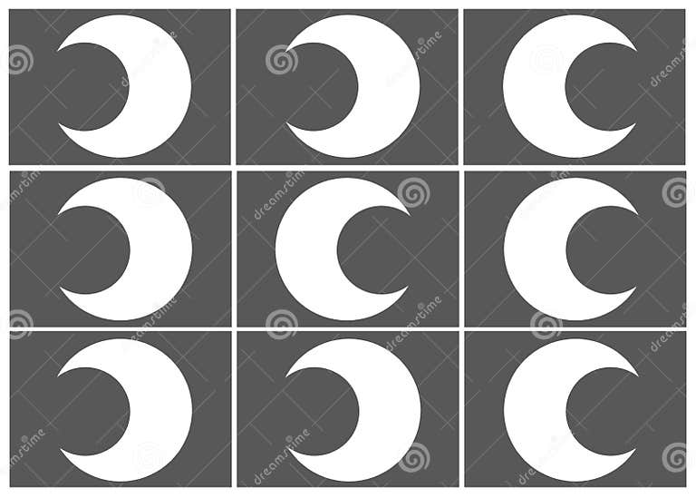 Repeat Patterns of a Crescent Moon Shape Against a Rectangular Backdrop ...