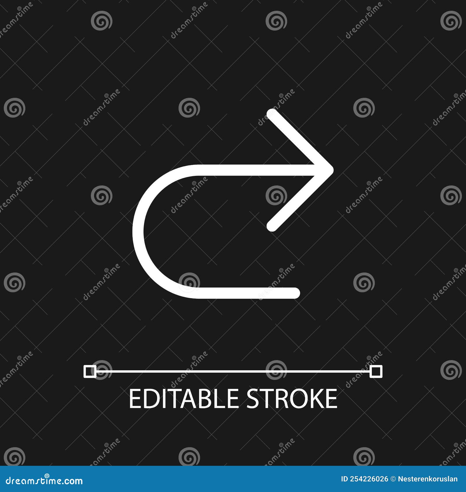 Repeat Pixel Perfect White Linear Ui Icon for Dark Theme Stock Vector ...