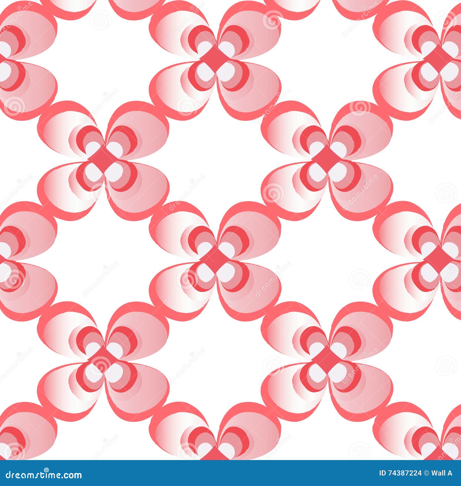 Repeat Red Flower Geometric Color Floral Abstract Vector Pattern Stock ...