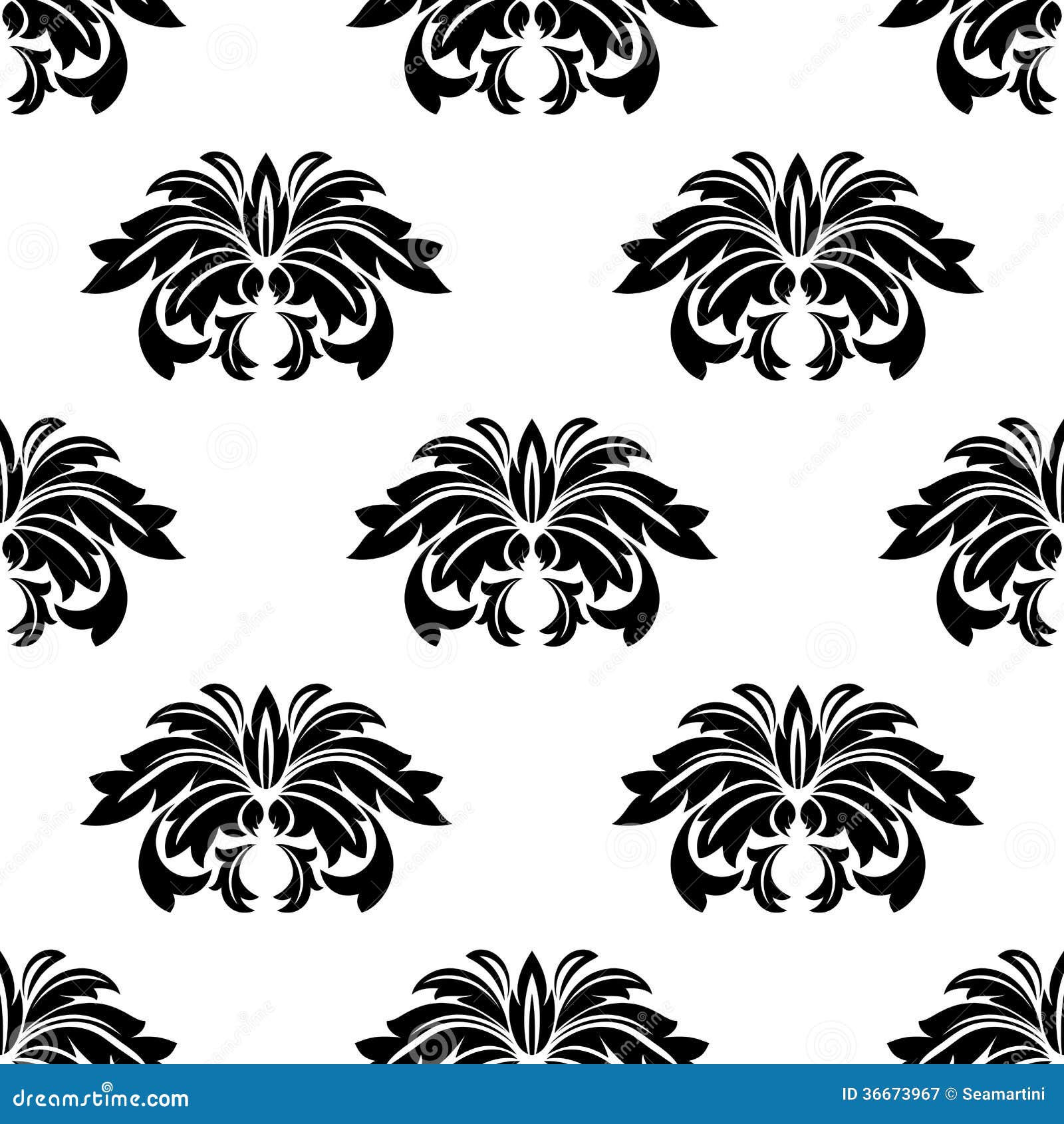 Repeat seamless pattern stock vector. Illustration of floral - 36673967