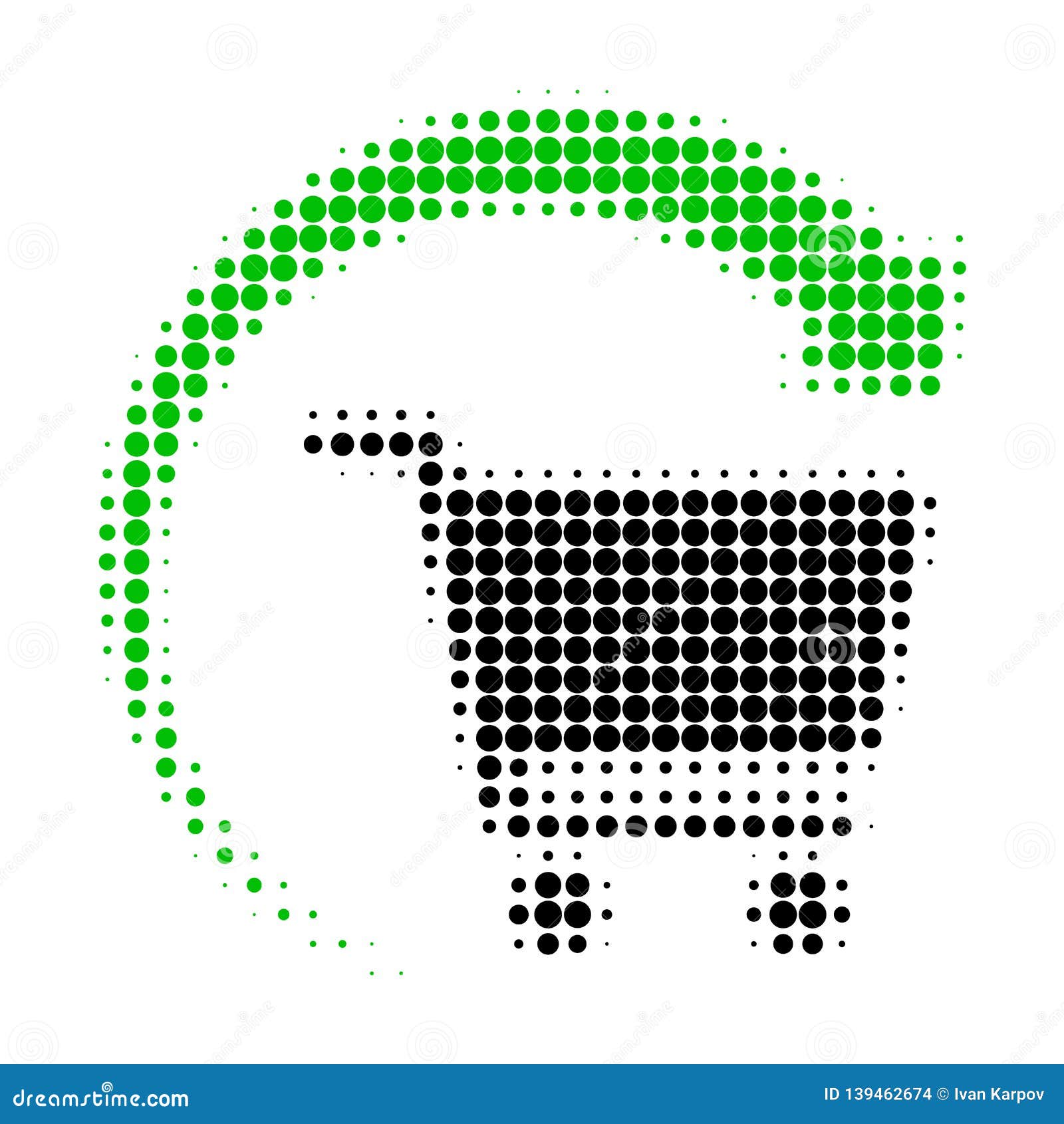 Repeat Shopping Order Halftone Dotted Icon Stock Vector - Illustration ...