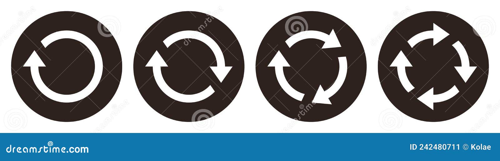 Set Sign Reload Refresh Icon, Spinning Arrows In Circle, Vector Symbol ...