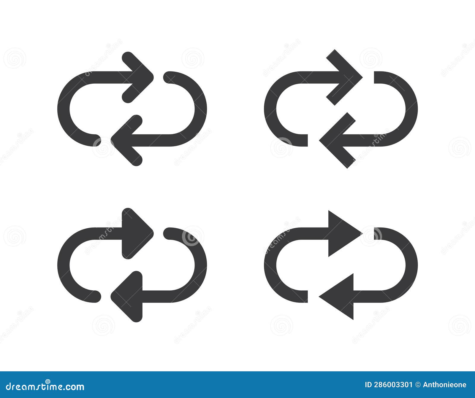 Refresh Icons. Black Looped Arrows, Download Process Signs, Restart ...