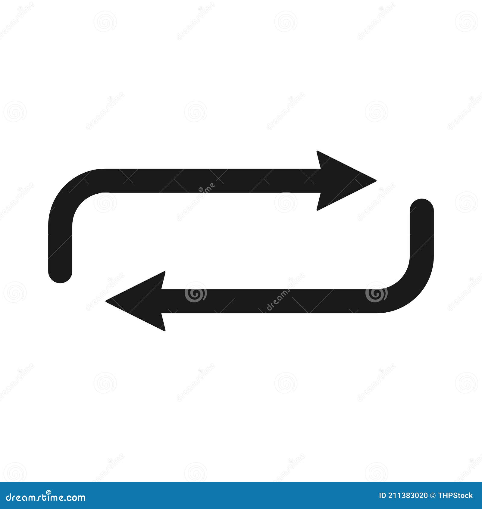 Repeat Button Vector Icon stock vector. Illustration of flat - 211383020