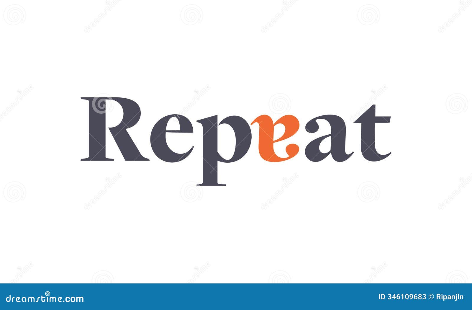 Repeat Typography Text Logo Design Graphic Stock Illustration ...