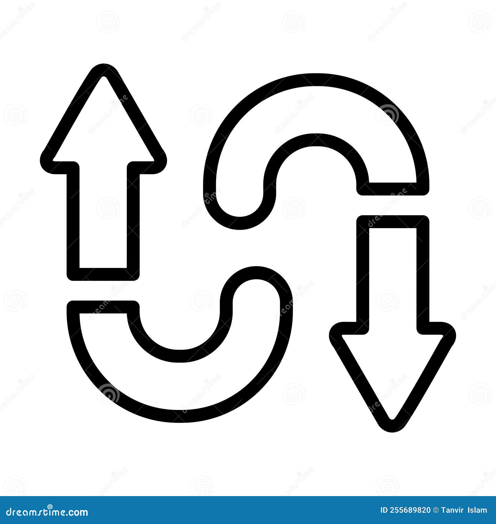 Repeat Up Down Arrow Icon stock vector. Illustration of right - 255689820