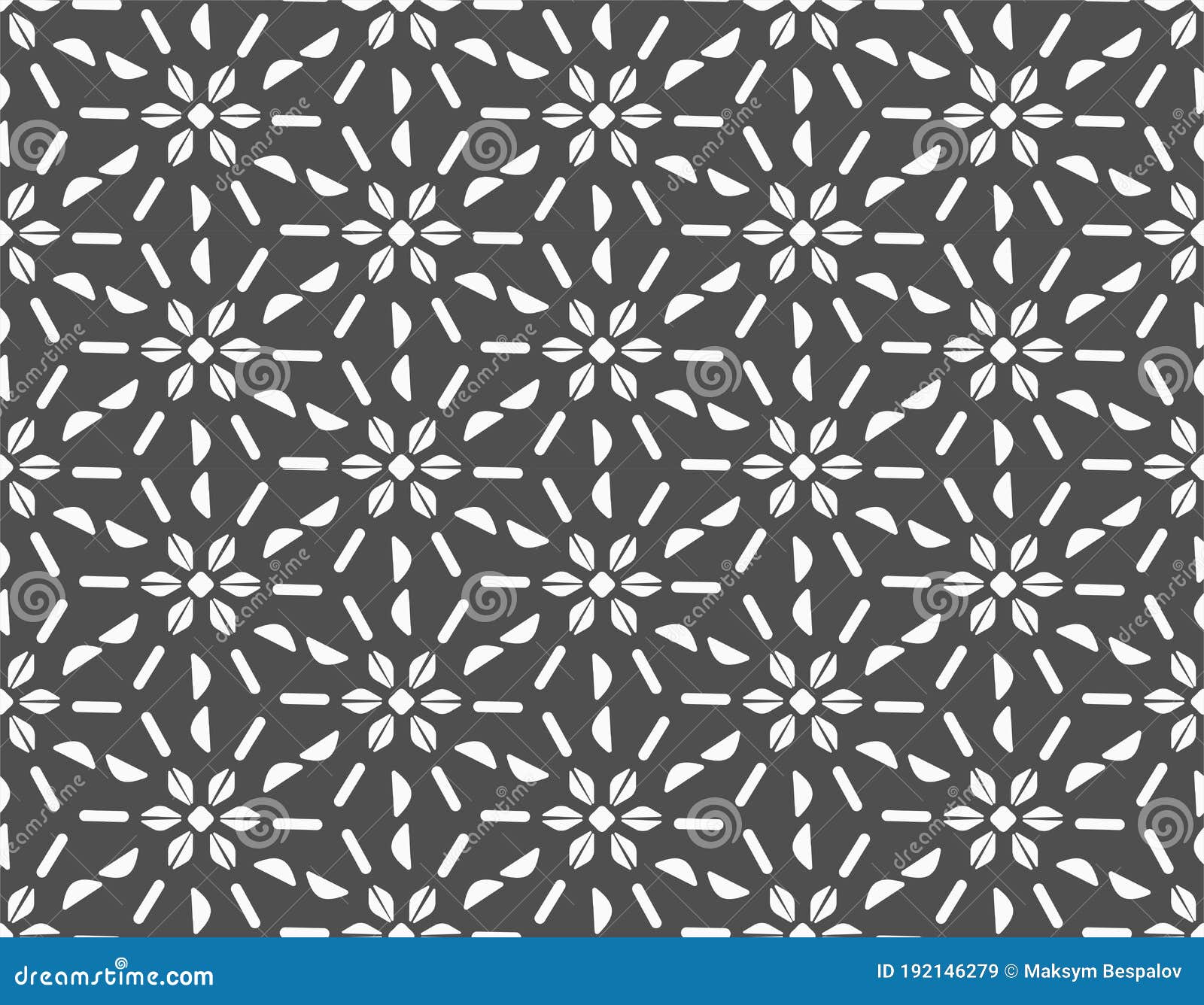 Repeat White Vector Thirties Art Pattern. Repetitive Black Graphic ...