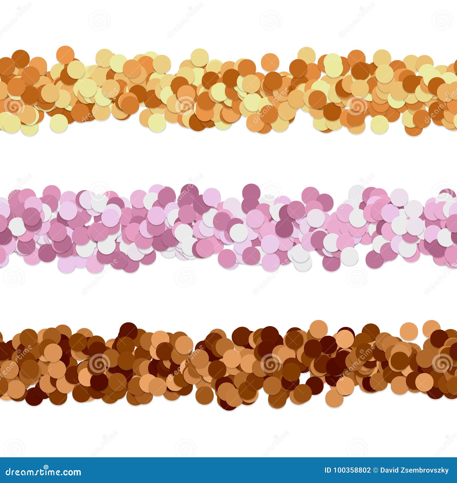 Repeatable Dot Pattern Page Divider Line Design Set Stock Vector ...