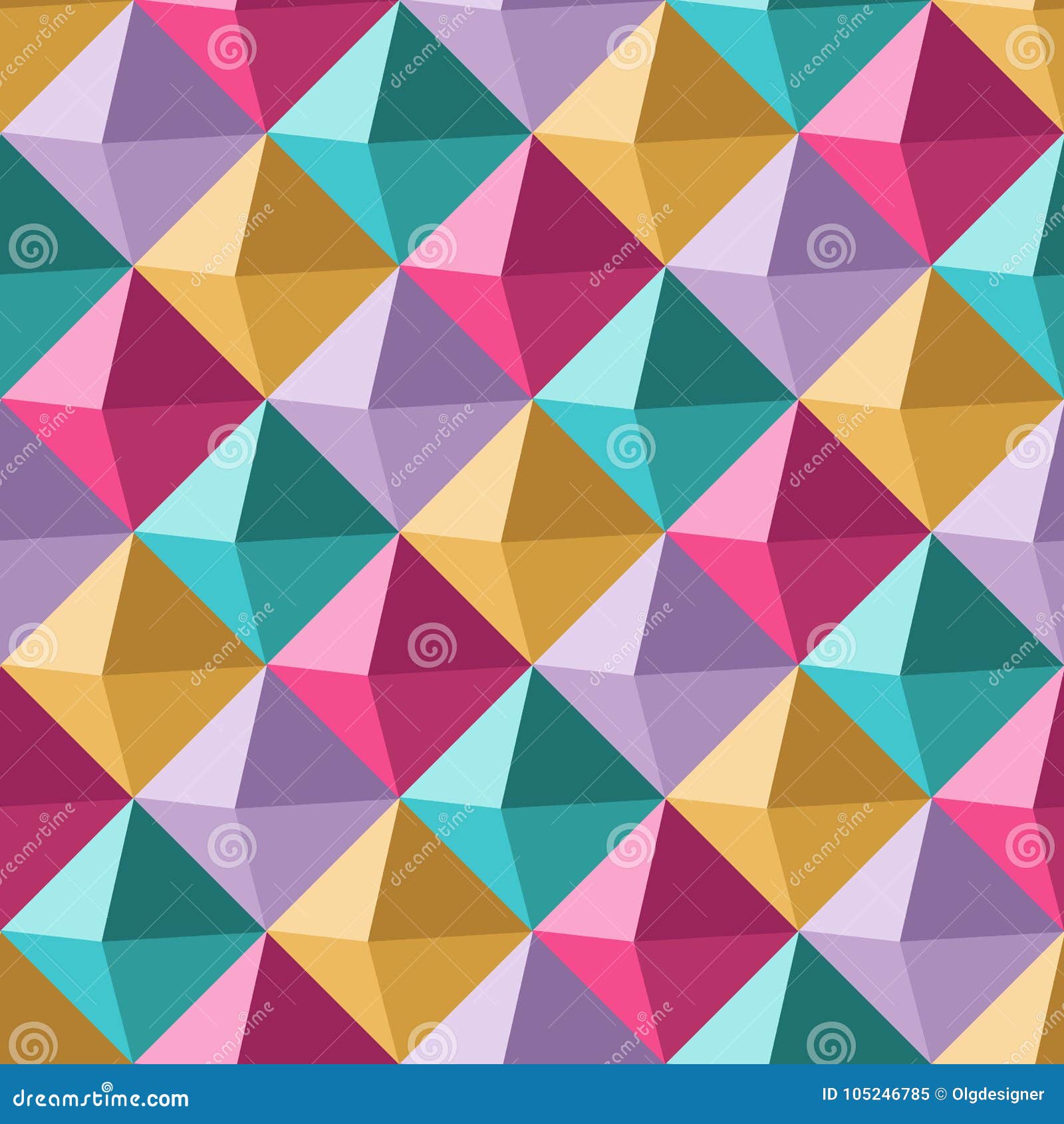 Multicolor Cubical Mosaic Seamless Pattern Stock Vector - Illustration ...