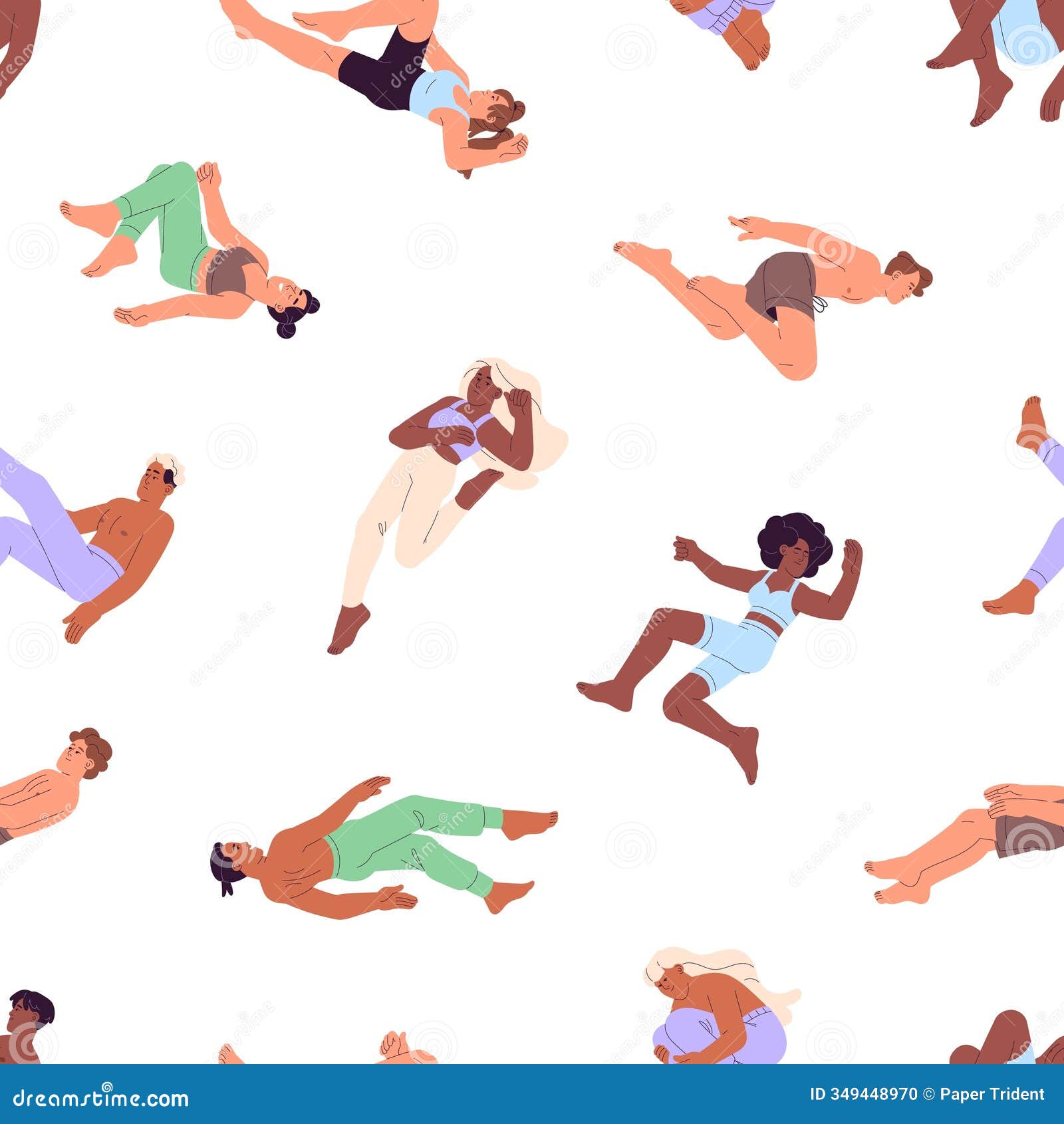 Falling Characters. Cartoon Flying Male And Female Characters, Floating ...