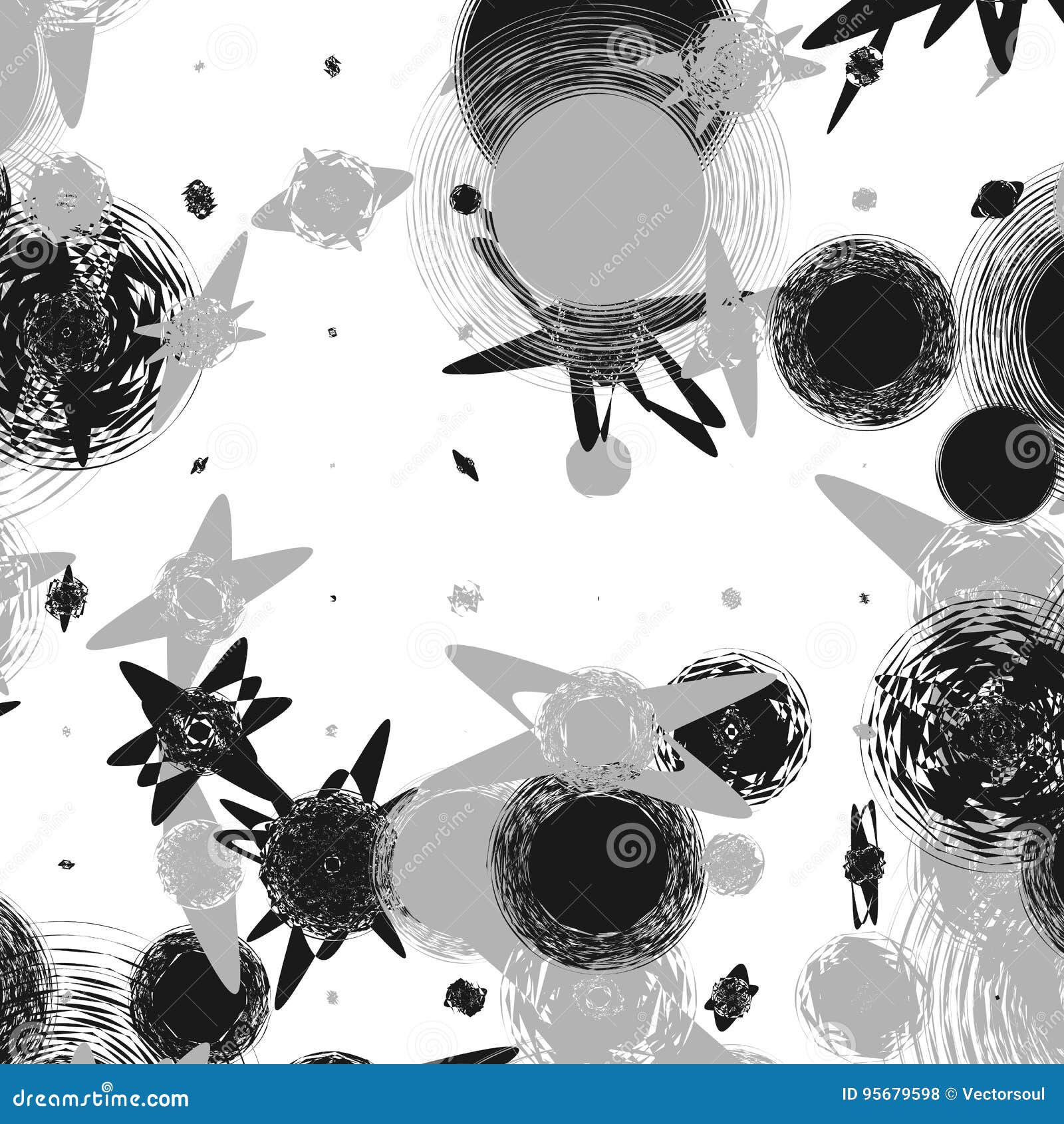 Repeatable Pattern with Random Shapes. Abstract Geometric Illustration ...